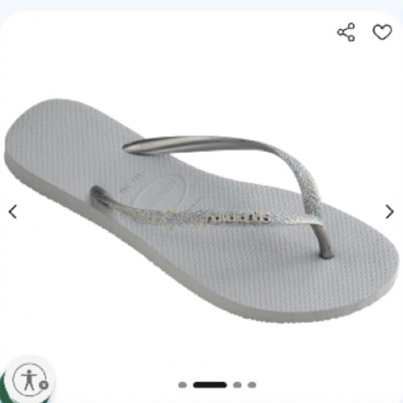 Havaianas | Shoes | Nwt Havaianas Silver Glitter Flip Flop Sandals ...